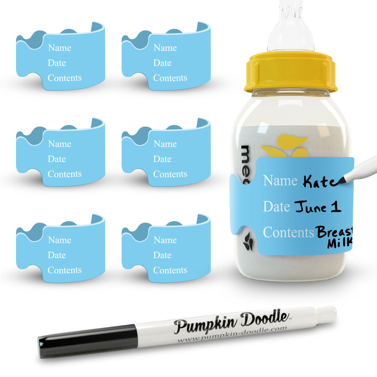 Baby Bottle Labels - Pumpkin Doodle